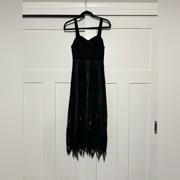 foxiedox | Dresses | Foxiedox Black Lace Midi Dress | Poshmark